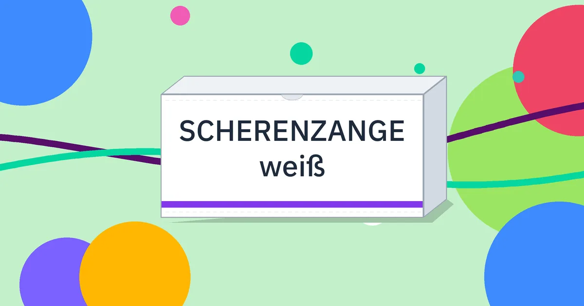 Symbolbild: Packung mit der Aufschrift SCHERENZANGE weiß (PZN 01503097) – Verfügbarkeit und Bezug in Apotheken in Frankfurt am Main