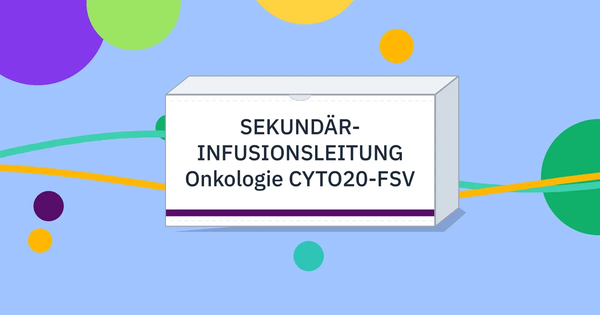 Symbolbild: Packung mit der Aufschrift SEKUNDÄR-INFUSIONSLEITUNG Onkologie CYTO20-FSV (PZN 13589661) – Verfügbarkeit und Bezug in Apotheken in Frankfurt am Main