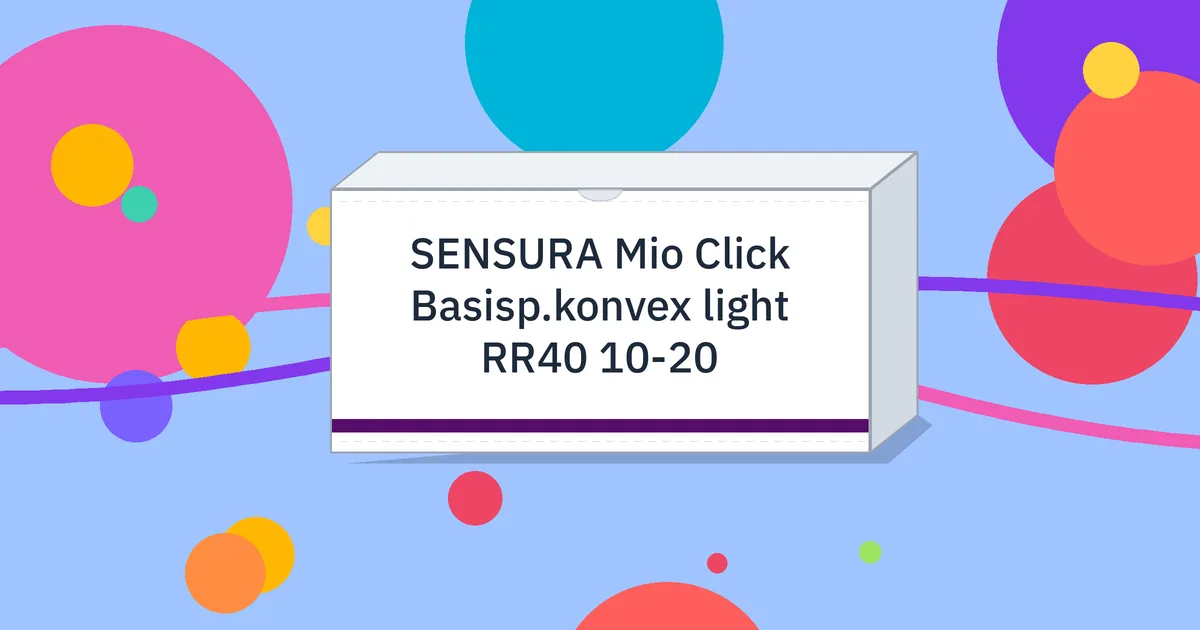 Symbolbild: Packung mit der Aufschrift SENSURA Mio Click Basisp.konvex light RR40 10-20 (PZN 10857658) – Verfügbarkeit und Bezug in Apotheken in Frankfurt am Main