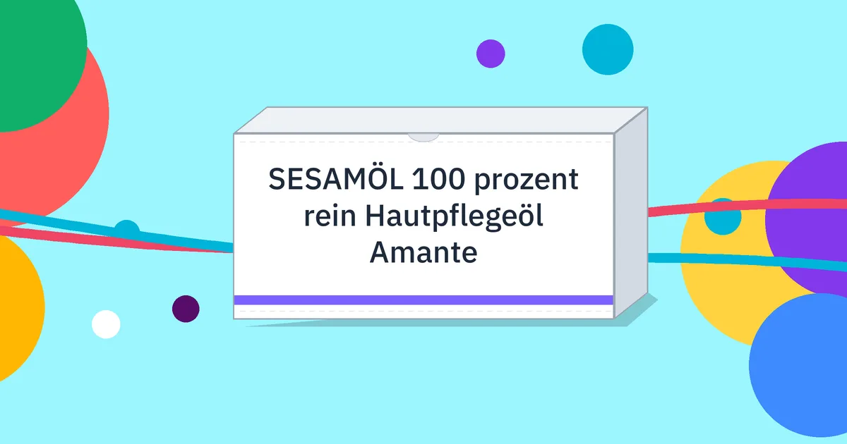 Symbolbild: Packung mit der Aufschrift SESAMÖL 100 prozent rein Hautpflegeöl Amante (PZN 14165070) – Verfügbarkeit und Bezug in Apotheken in Frankfurt am Main
