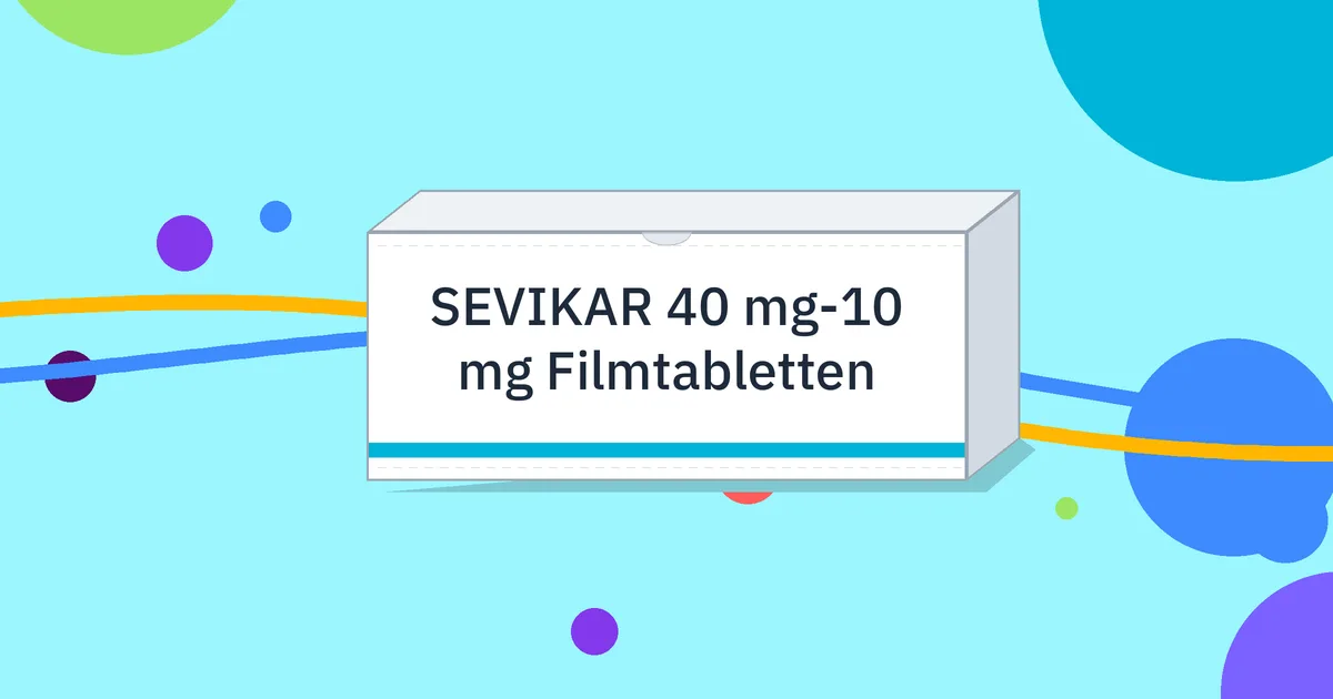 Symbolbild: Packung mit der Aufschrift SEVIKAR 40 mg-10 mg Filmtabletten (PZN 08871243) – Verfügbarkeit und Bezug in Apotheken in Frankfurt am Main