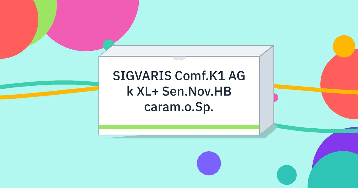 Symbolbild: Packung mit der Aufschrift SIGVARIS Comf.K1 AG k XL+ Sen.Nov.HB caram.o.Sp. (PZN 17101573) – Verfügbarkeit und Bezug in Apotheken in Frankfurt am Main