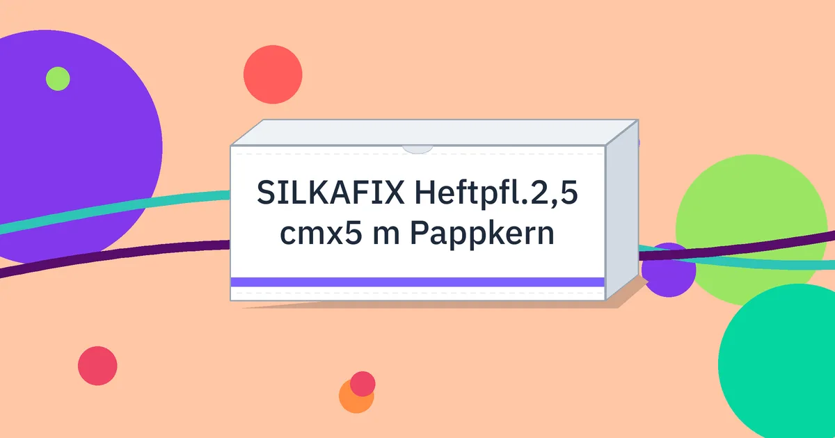 Symbolbild: Packung mit der Aufschrift SILKAFIX Heftpfl.2,5 cmx5 m Pappkern (PZN 18038339) – Verfügbarkeit und Bezug in Apotheken in Frankfurt am Main