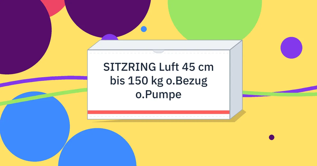 Symbolbild: Packung mit der Aufschrift SITZRING Luft 45 cm bis 150 kg o.Bezug o.Pumpe (PZN 16515108) – Verfügbarkeit und Bezug in Apotheken in Frankfurt am Main