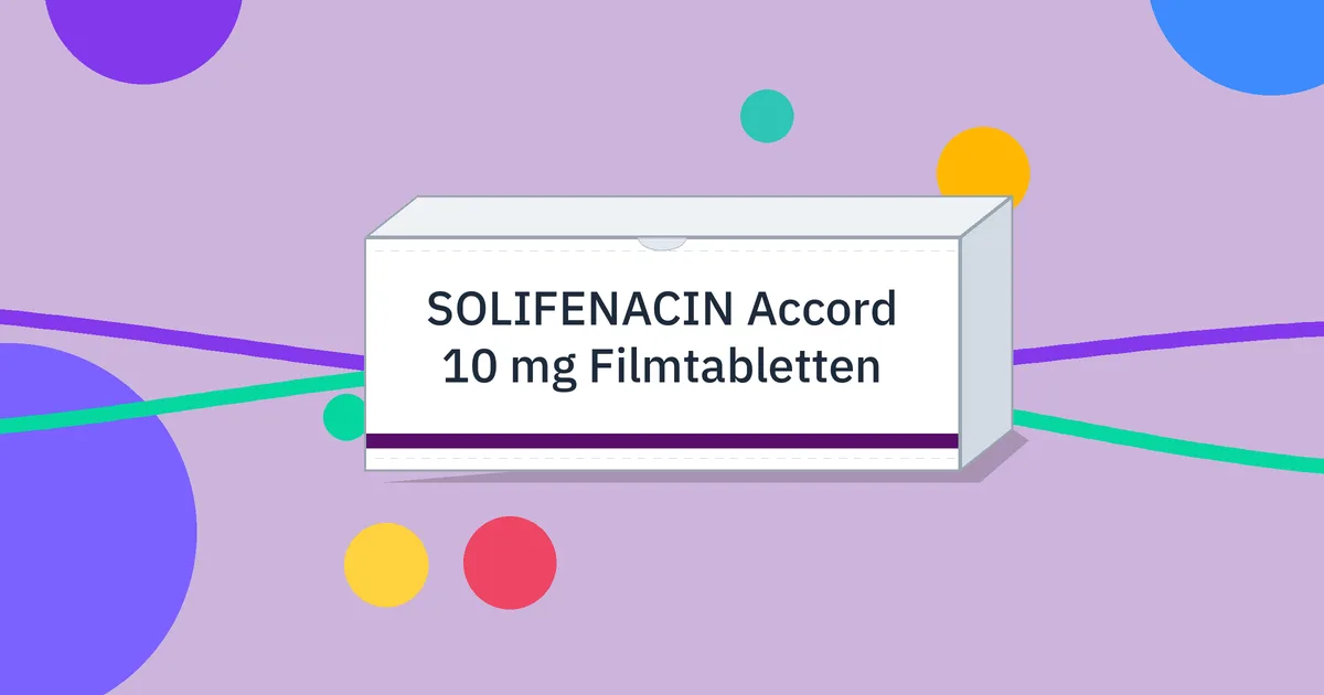 Symbolbild: Packung mit der Aufschrift SOLIFENACIN Accord 10 mg Filmtabletten (PZN 12544490) – Verfügbarkeit und Bezug in Apotheken in Frankfurt am Main
