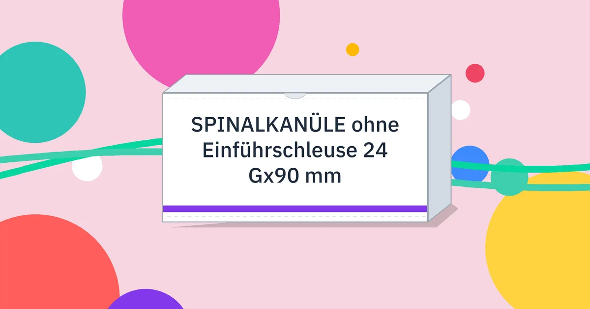 Symbolbild: Packung mit der Aufschrift SPINALKANÜLE ohne Einführschleuse 24 Gx90 mm (PZN 03949489) – Verfügbarkeit und Bezug in Apotheken in Frankfurt am Main