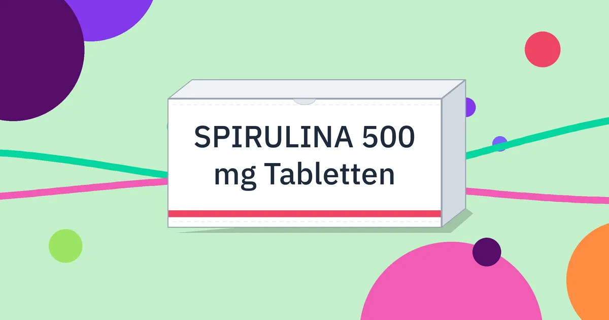 Symbolbild: Packung mit der Aufschrift SPIRULINA 500 mg Tabletten (PZN 08602371) – Verfügbarkeit und Bezug in Apotheken in Frankfurt am Main