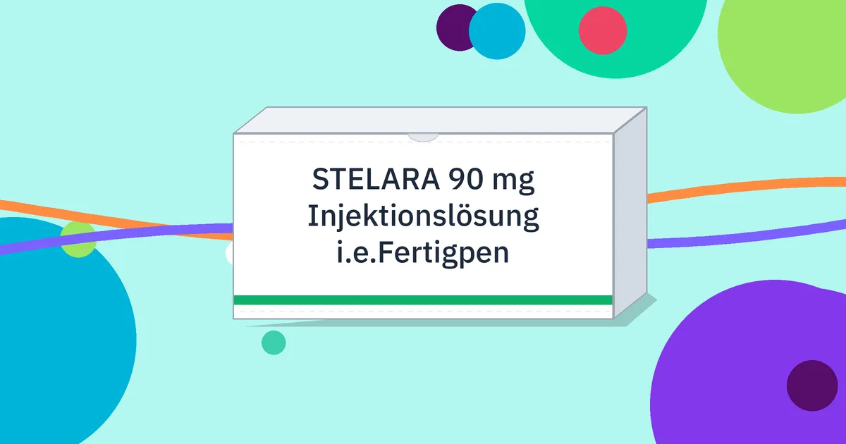 Symbolbild: Packung mit der Aufschrift STELARA 90 mg Injektionslösung i.e.Fertigpen (PZN 19401486) – Verfügbarkeit und Bezug in Apotheken in Frankfurt am Main