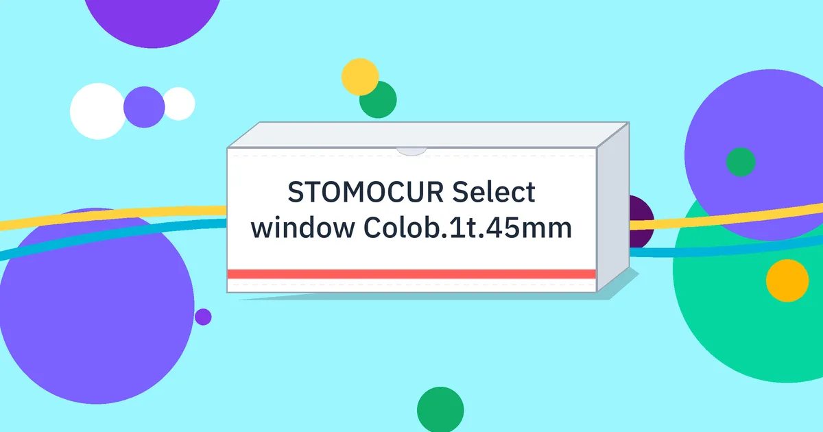 Symbolbild: Packung mit der Aufschrift STOMOCUR Select window Colob.1t.45mm (PZN 03811874) – Verfügbarkeit und Bezug in Apotheken in Frankfurt am Main