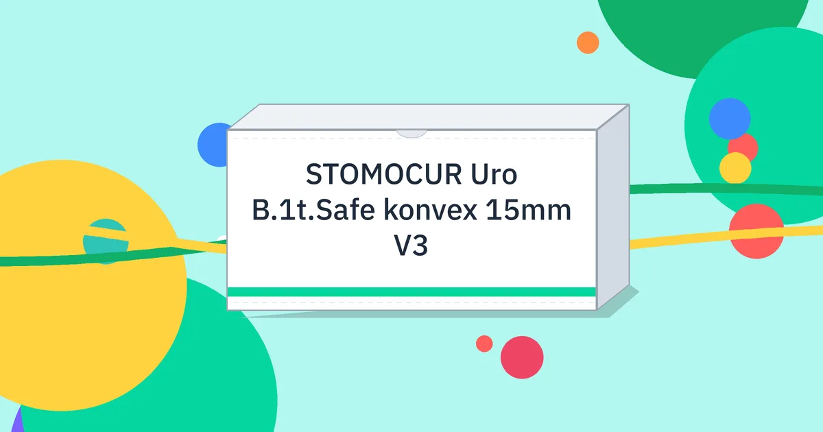 Symbolbild: Packung mit der Aufschrift STOMOCUR Uro B.1t.Safe konvex 15mm V3 (PZN 13866847) – Verfügbarkeit und Bezug in Apotheken in Frankfurt am Main