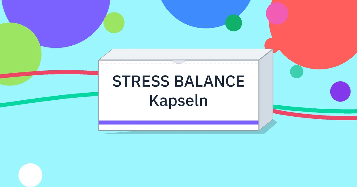 Symbolbild: Packung mit der Aufschrift STRESS BALANCE Kapseln (PZN 15239758) – Verfügbarkeit und Bezug in Apotheken in Frankfurt am Main