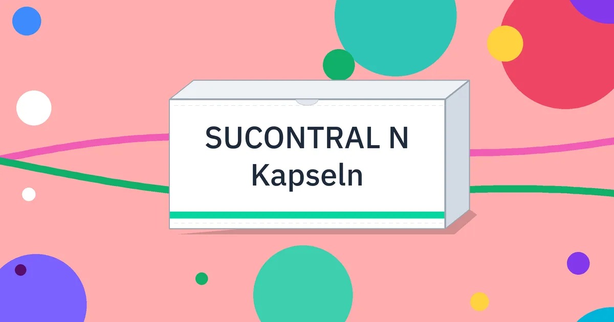 Symbolbild: Packung mit der Aufschrift SUCONTRAL N Kapseln (PZN 07198867) – Verfügbarkeit und Bezug in Apotheken in Frankfurt am Main