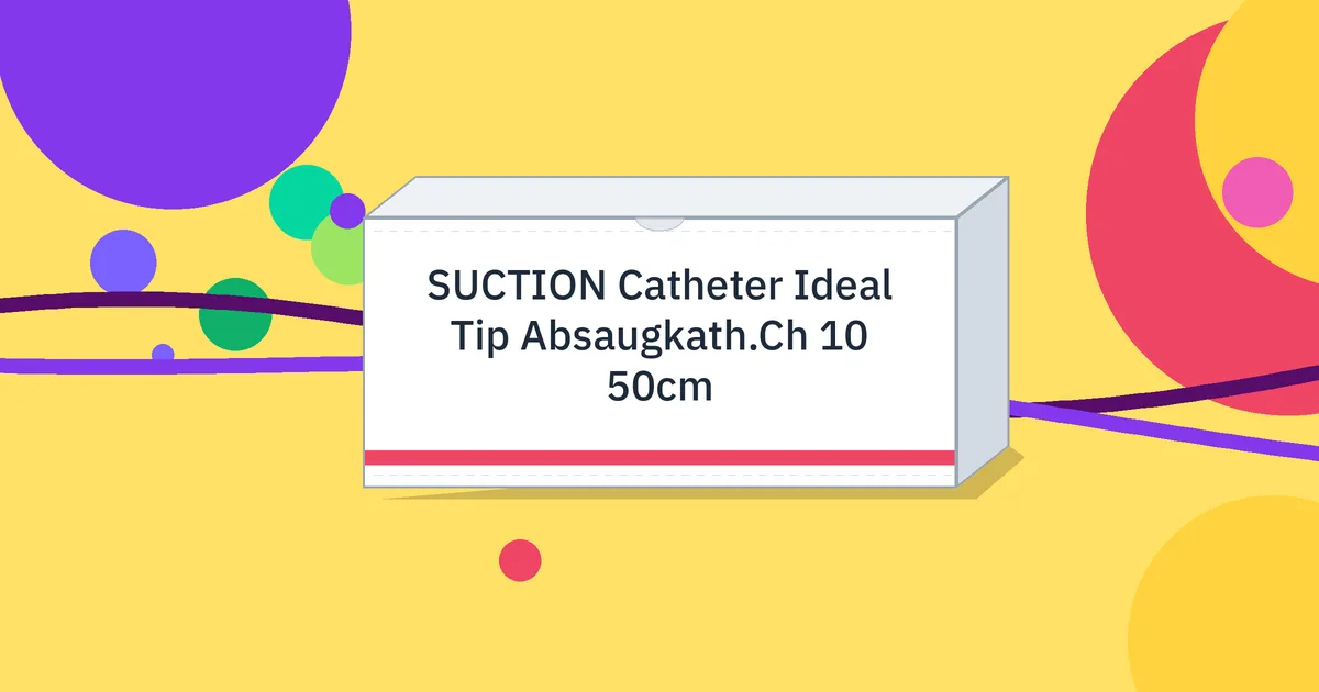 Symbolbild: Packung mit der Aufschrift SUCTION Catheter Ideal Tip Absaugkath.Ch 10 50cm (PZN 18495060) – Verfügbarkeit und Bezug in Apotheken in Frankfurt am Main
