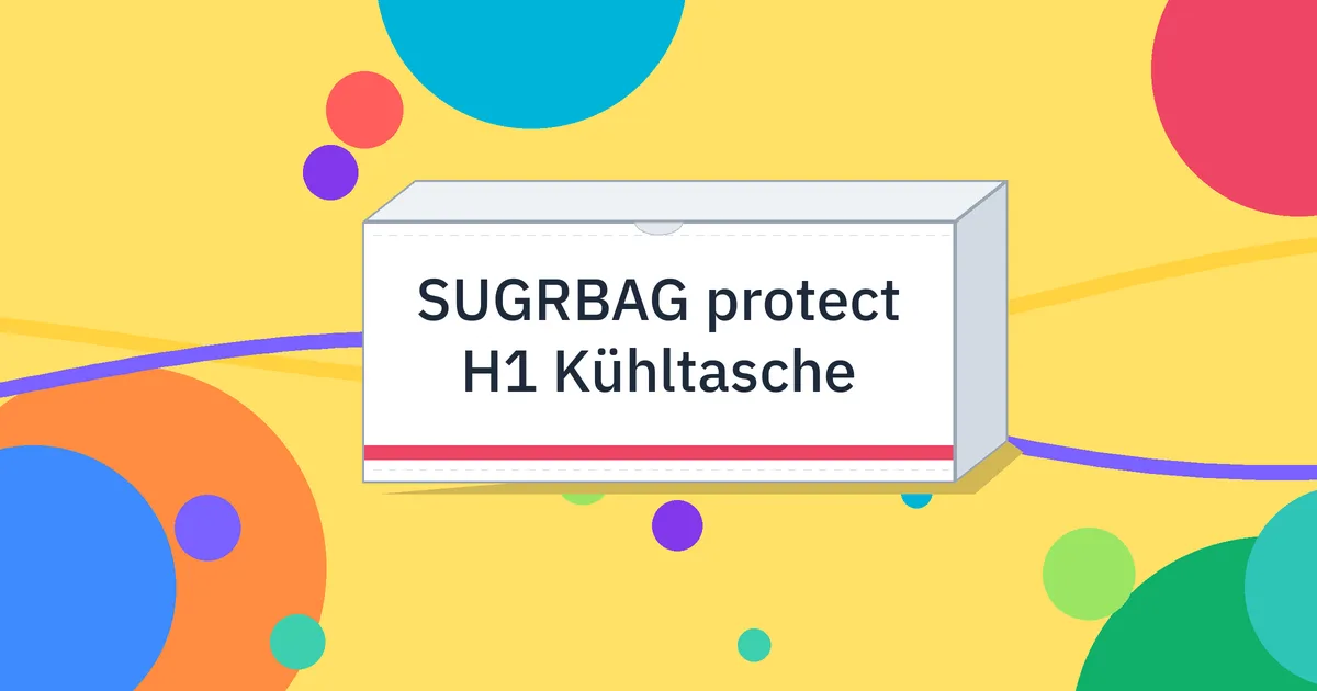 Symbolbild: Packung mit der Aufschrift SUGRBAG protect H1 Kühltasche (PZN 19075710) – Verfügbarkeit und Bezug in Apotheken in Frankfurt am Main