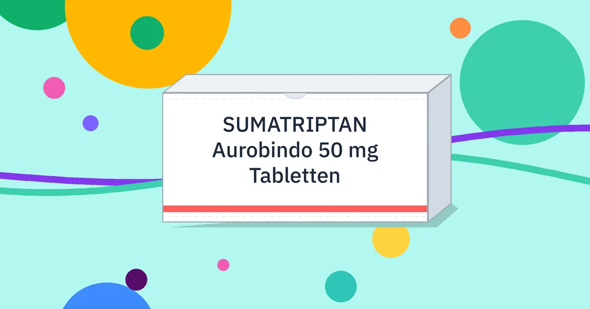 Symbolbild: Packung mit der Aufschrift SUMATRIPTAN Aurobindo 50 mg Tabletten (PZN 05454332) – Verfügbarkeit und Bezug in Apotheken in Frankfurt am Main