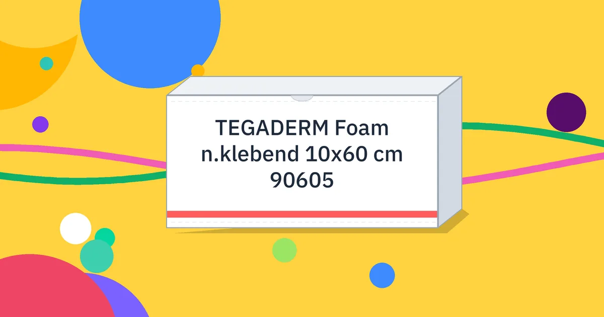 Symbolbild: Packung mit der Aufschrift TEGADERM Foam n.klebend 10x60 cm 90605 (PZN 16394716) – Verfügbarkeit und Bezug in Apotheken in Frankfurt am Main