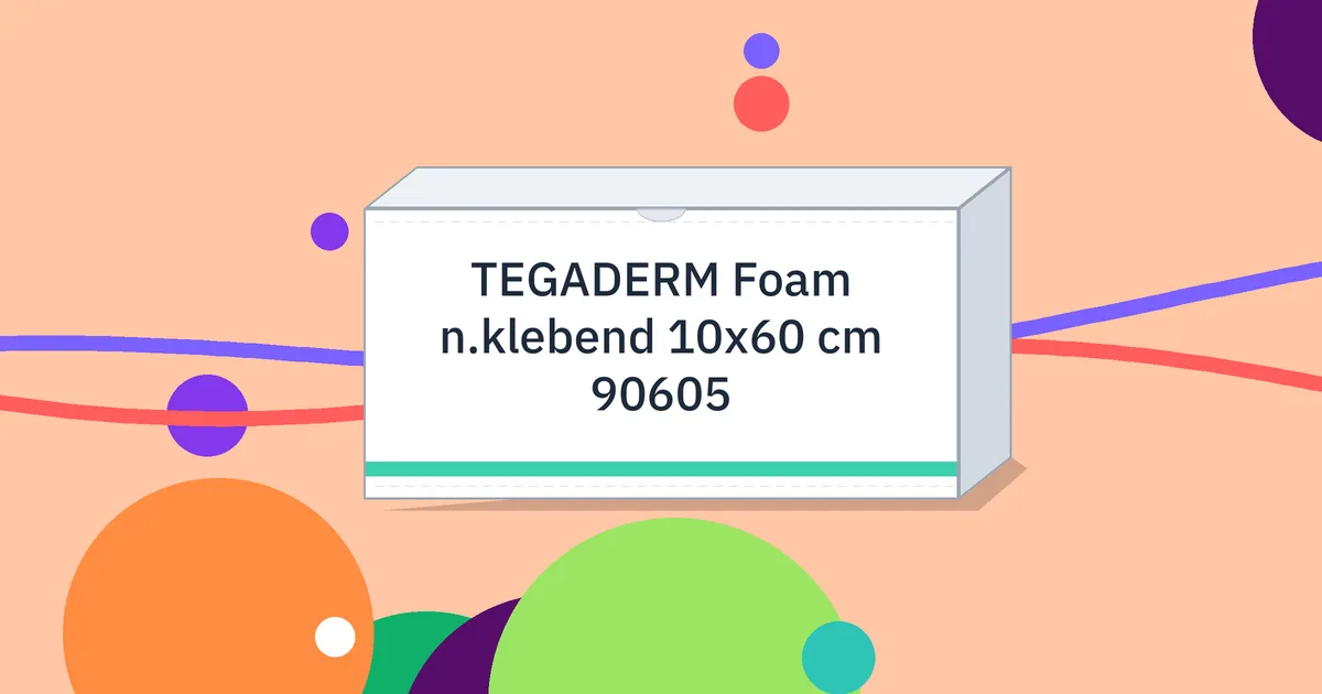Symbolbild: Packung mit der Aufschrift TEGADERM Foam n.klebend 10x60 cm 90605 (PZN 01344500) – Verfügbarkeit und Bezug in Apotheken in Frankfurt am Main