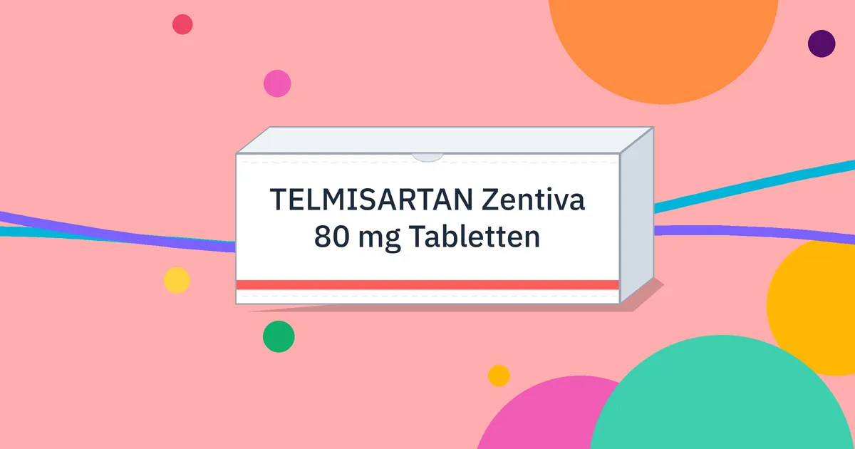 Symbolbild: Packung mit der Aufschrift TELMISARTAN Zentiva 80 mg Tabletten (PZN 10001785) – Verfügbarkeit und Bezug in Apotheken in Frankfurt am Main