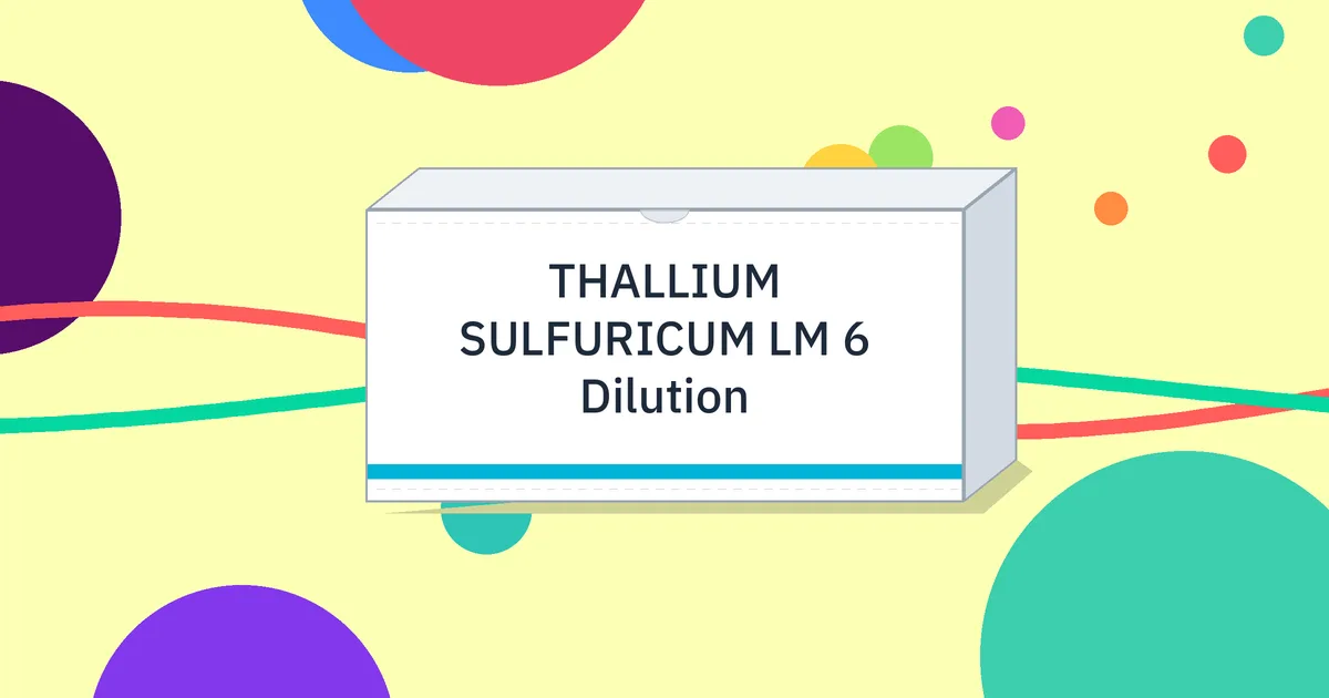 Symbolbild: Packung mit der Aufschrift THALLIUM SULFURICUM LM 6 Dilution (PZN 13218769) – Verfügbarkeit und Bezug in Apotheken in Frankfurt am Main