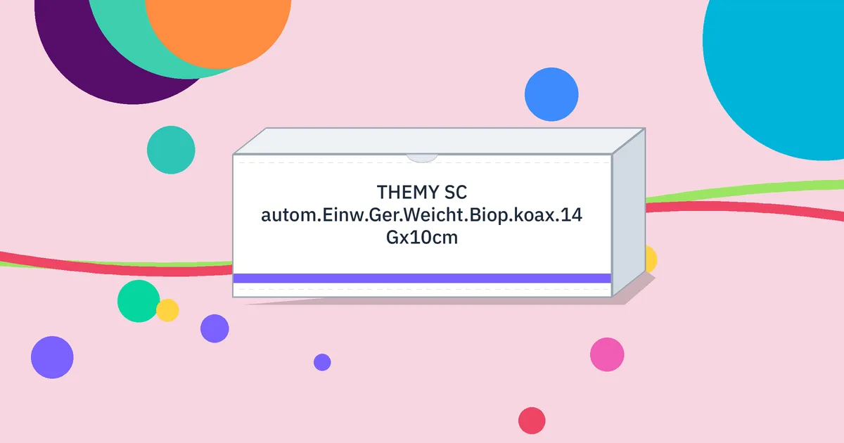 Symbolbild: Packung mit der Aufschrift THEMY SC autom.Einw.Ger.Weicht.Biop.koax.14 Gx10cm (PZN 19738487) – Verfügbarkeit und Bezug in Apotheken in Frankfurt am Main