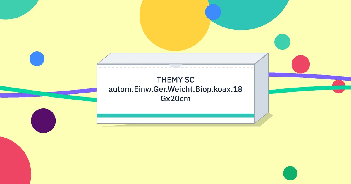 Symbolbild: Packung mit der Aufschrift THEMY SC autom.Einw.Ger.Weicht.Biop.koax.18 Gx20cm (PZN 19738582) – Verfügbarkeit und Bezug in Apotheken in Frankfurt am Main