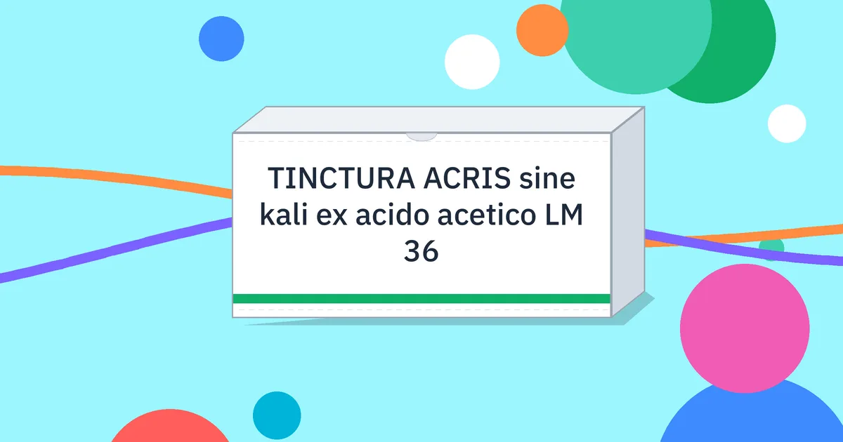 Symbolbild: Packung mit der Aufschrift TINCTURA ACRIS sine kali ex acido acetico LM 36 (PZN 13701773) – Verfügbarkeit und Bezug in Apotheken in Frankfurt am Main