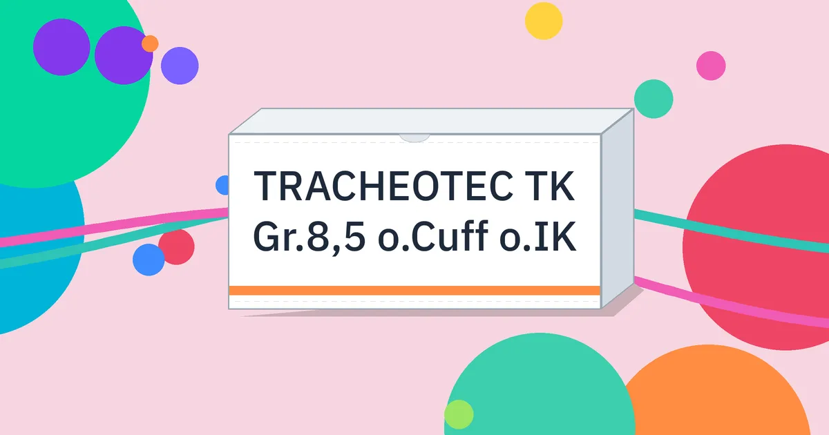 Symbolbild: Packung mit der Aufschrift TRACHEOTEC TK Gr.8,5 o.Cuff o.IK (PZN 02290350) – Verfügbarkeit und Bezug in Apotheken in Frankfurt am Main