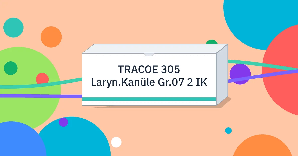 Symbolbild: Packung mit der Aufschrift TRACOE 305 Laryn.Kanüle Gr.07 2 IK (PZN 02716754) – Verfügbarkeit und Bezug in Apotheken in Frankfurt am Main