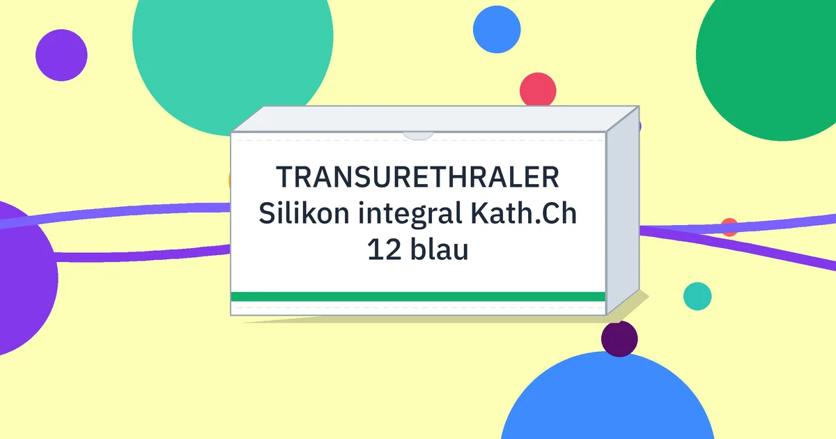 Symbolbild: Packung mit der Aufschrift TRANSURETHRALER Silikon integral Kath.Ch 12 blau (PZN 13163519) – Verfügbarkeit und Bezug in Apotheken in Frankfurt am Main