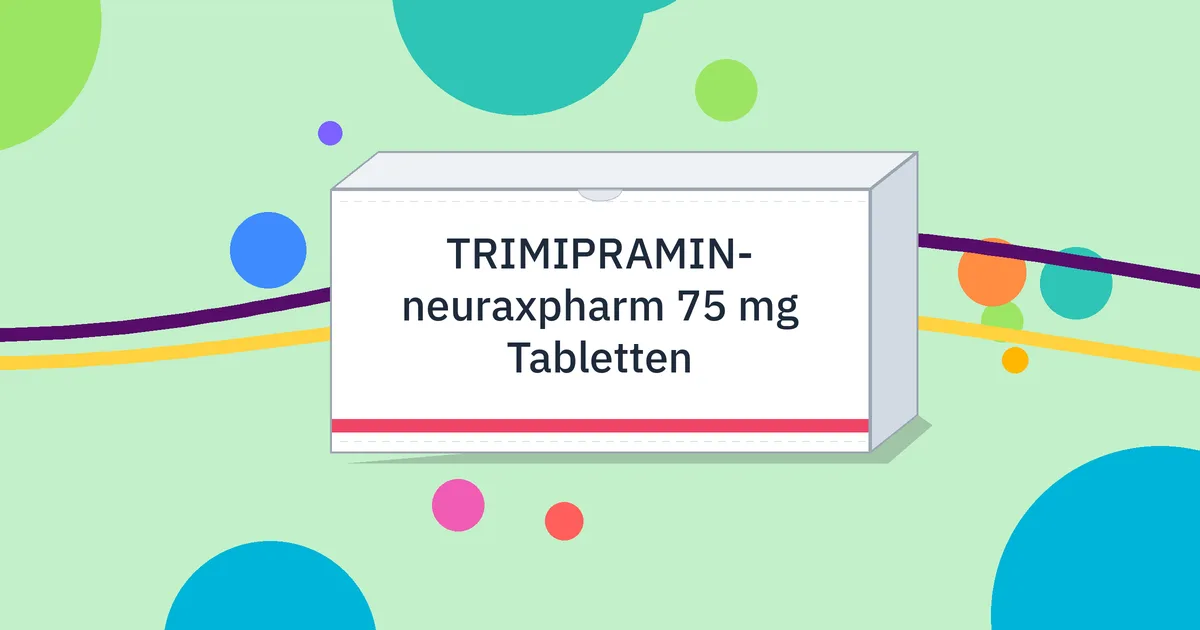 Symbolbild: Packung mit der Aufschrift TRIMIPRAMIN-neuraxpharm 75 mg Tabletten (PZN 03671717) – Verfügbarkeit und Bezug in Apotheken in Frankfurt am Main