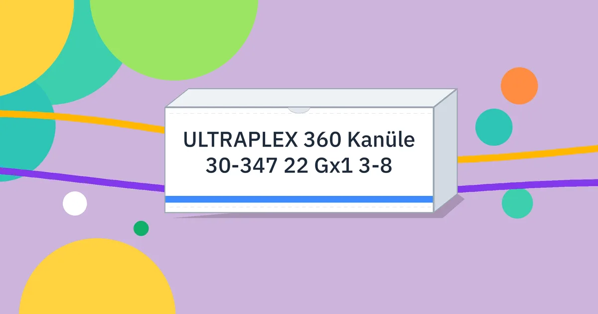 Symbolbild: Packung mit der Aufschrift ULTRAPLEX 360 Kanüle 30-347 22 Gx1 3-8 (PZN 11540550) – Verfügbarkeit und Bezug in Apotheken in Frankfurt am Main