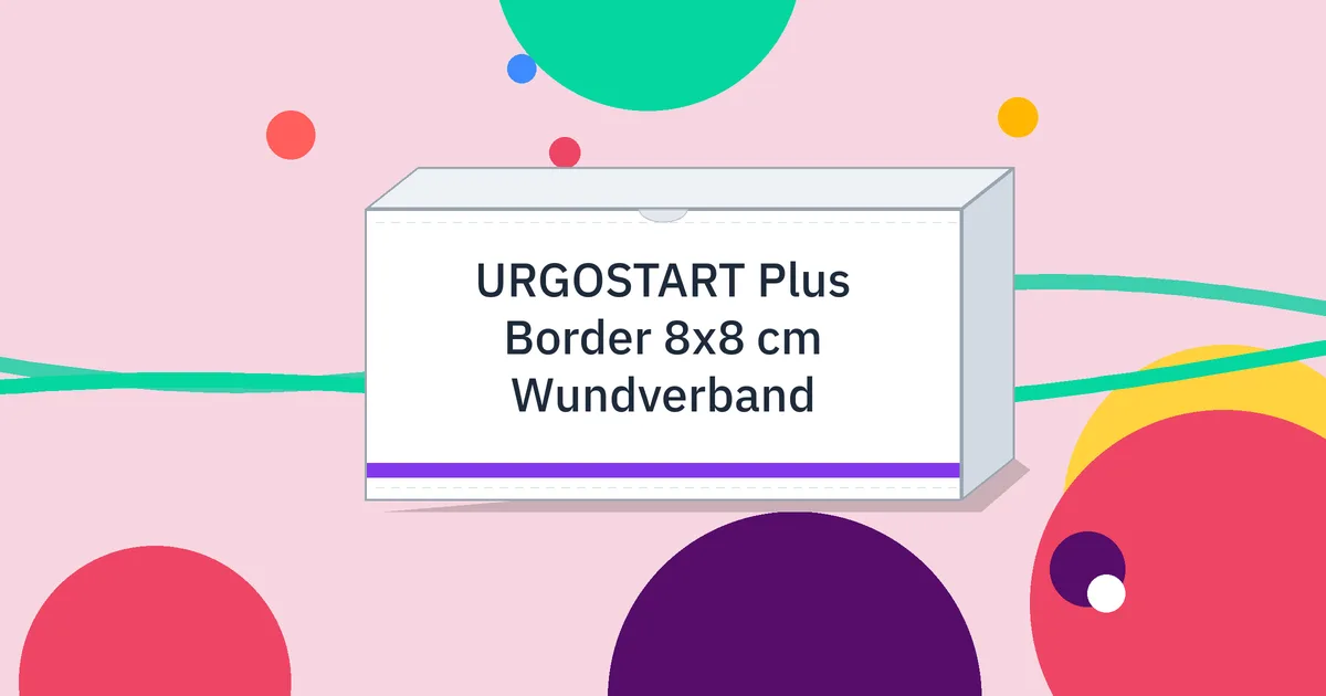 Symbolbild: Packung mit der Aufschrift URGOSTART Plus Border 8x8 cm Wundverband (PZN 19873742) – Verfügbarkeit und Bezug in Apotheken in Frankfurt am Main