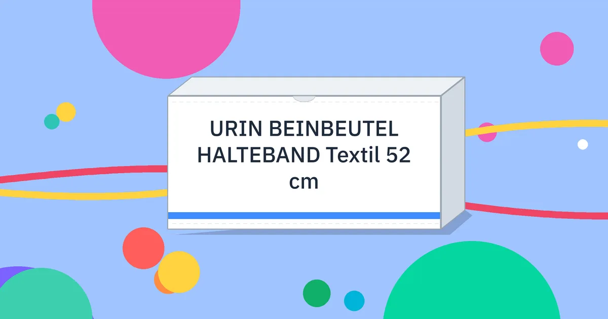 Symbolbild: Packung mit der Aufschrift URIN BEINBEUTEL HALTEBAND Textil 52 cm (PZN 03401202) – Verfügbarkeit und Bezug in Apotheken in Frankfurt am Main