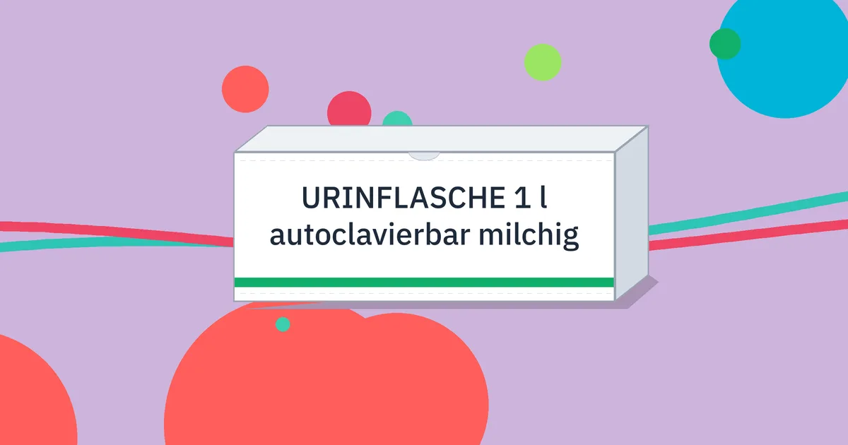 Symbolbild: Packung mit der Aufschrift URINFLASCHE 1 l autoclavierbar milchig (PZN 05380154) – Verfügbarkeit und Bezug in Apotheken in Frankfurt am Main