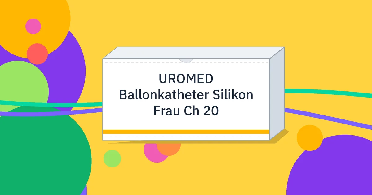 Symbolbild: Packung mit der Aufschrift UROMED Ballonkatheter Silikon Frau Ch 20 (PZN 09926897) – Verfügbarkeit und Bezug in Apotheken in Frankfurt am Main