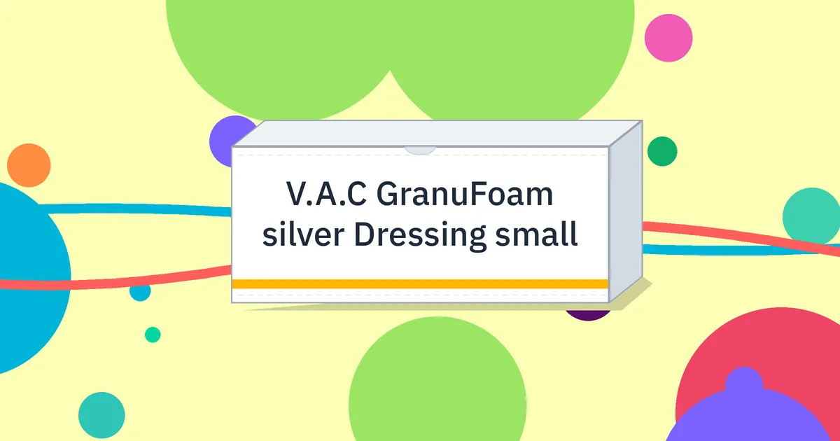Symbolbild: Packung mit der Aufschrift V.A.C GranuFoam silver Dressing small (PZN 16832240) – Verfügbarkeit und Bezug in Apotheken in Frankfurt am Main