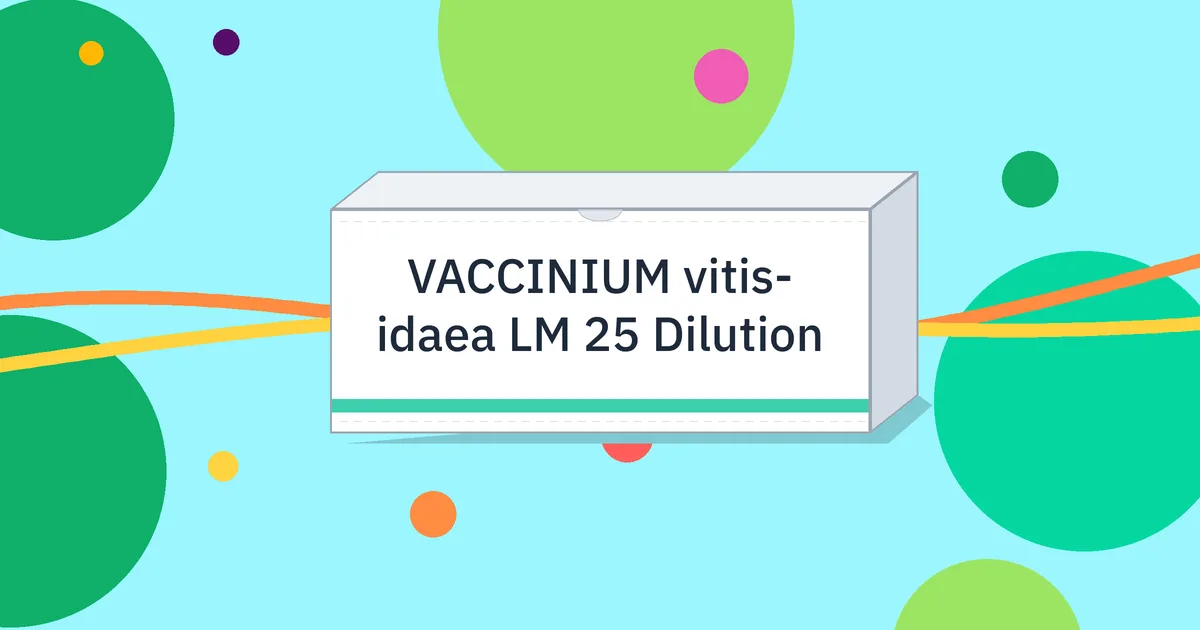 Symbolbild: Packung mit der Aufschrift VACCINIUM vitis-idaea LM 25 Dilution (PZN 13261050) – Verfügbarkeit und Bezug in Apotheken in Frankfurt am Main