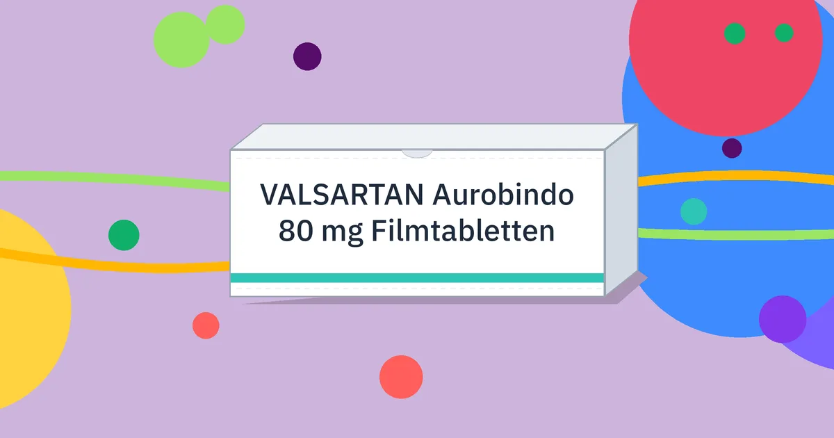 Symbolbild: Packung mit der Aufschrift VALSARTAN Aurobindo 80 mg Filmtabletten (PZN 18352194) – Verfügbarkeit und Bezug in Apotheken in Frankfurt am Main