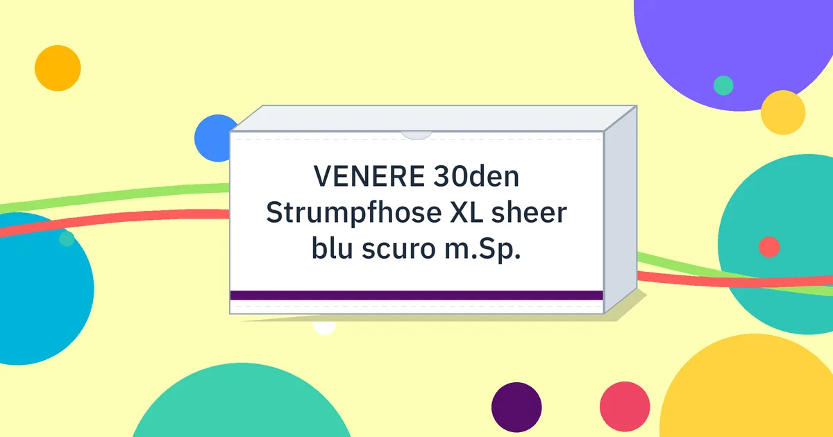 Symbolbild: Packung mit der Aufschrift VENERE 30den Strumpfhose XL sheer blu scuro m.Sp. (PZN 16172045) – Verfügbarkeit und Bezug in Apotheken in Frankfurt am Main