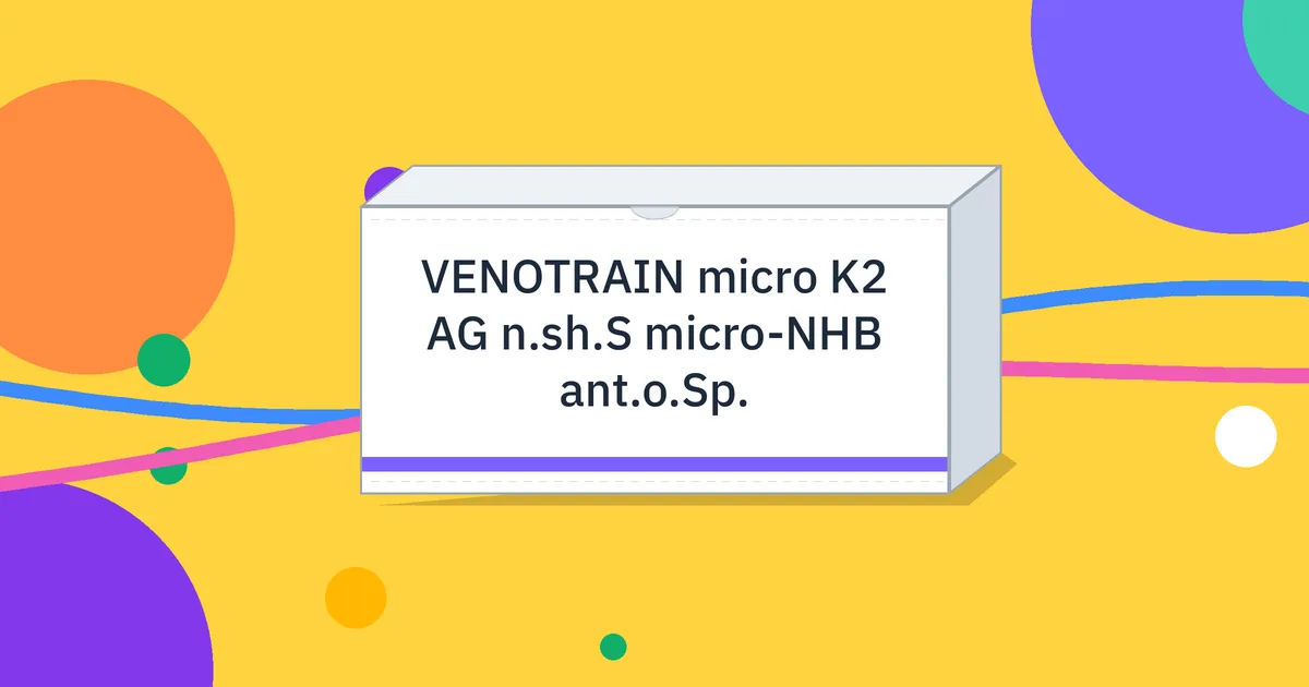 Symbolbild: Packung mit der Aufschrift VENOTRAIN micro K2 AG n.sh.S micro-NHB ant.o.Sp. (PZN 16067414) – Verfügbarkeit und Bezug in Apotheken in Frankfurt am Main