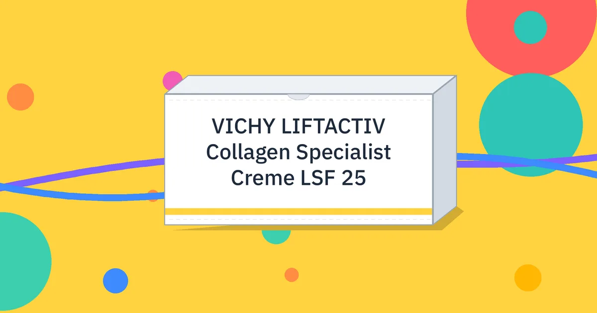 Symbolbild: Packung mit der Aufschrift VICHY LIFTACTIV Collagen Specialist Creme LSF 25 (PZN 15425596) – Verfügbarkeit und Bezug in Apotheken in Frankfurt am Main
