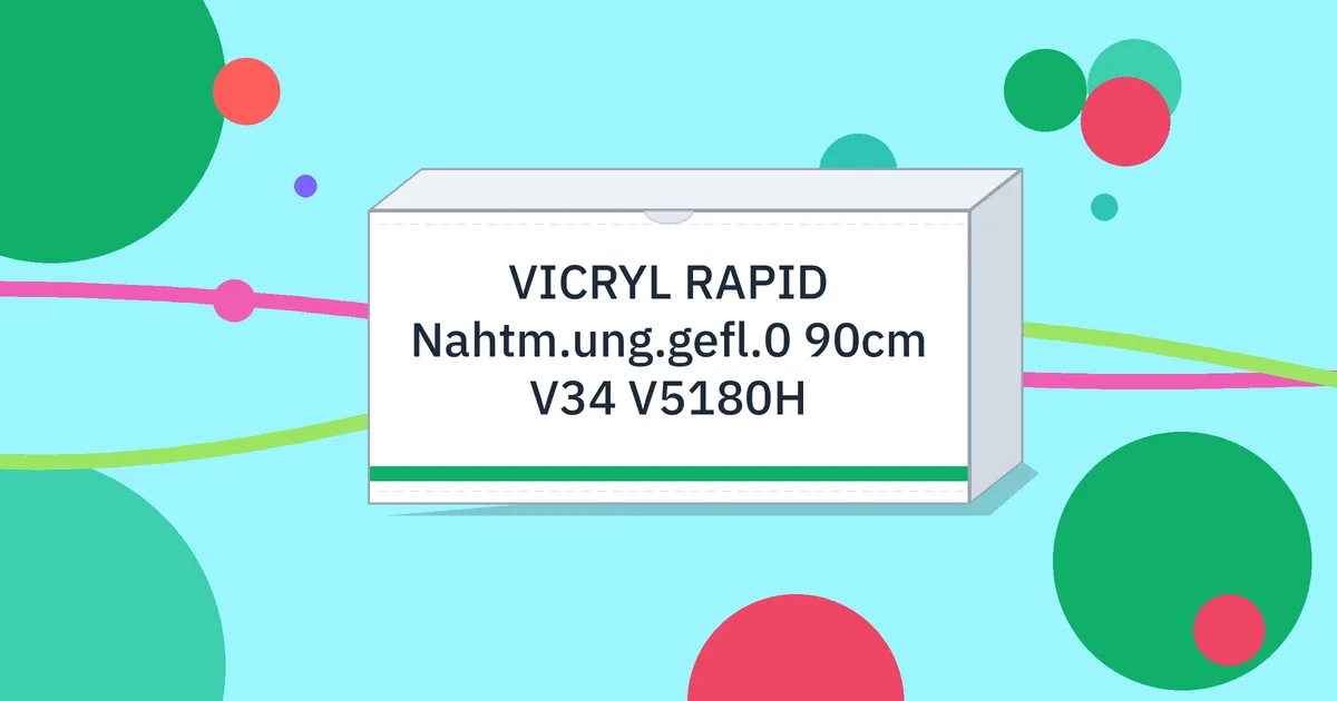 Symbolbild: Packung mit der Aufschrift VICRYL RAPID Nahtm.ung.gefl.0 90cm V34 V5180H (PZN 20916072) – Verfügbarkeit und Bezug in Apotheken in Frankfurt am Main