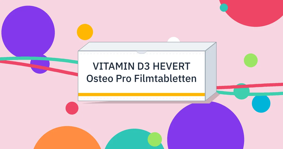 Symbolbild: Packung mit der Aufschrift VITAMIN D3 HEVERT Osteo Pro Filmtabletten (PZN 20372471) – Verfügbarkeit und Bezug in Apotheken in Frankfurt am Main