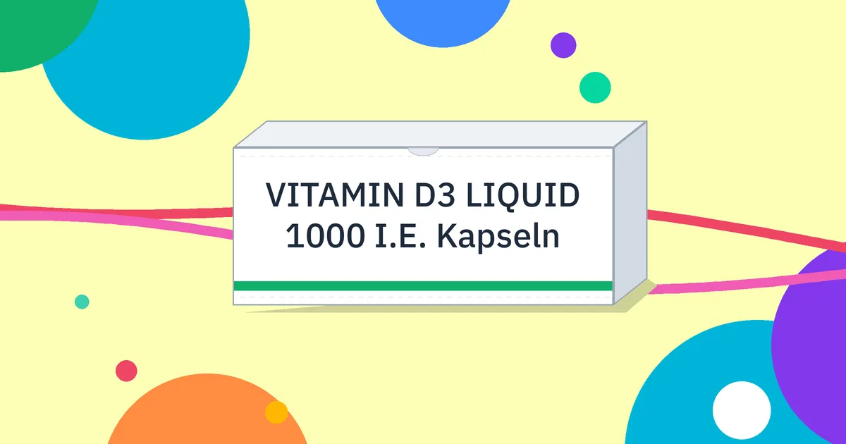 Symbolbild: Packung mit der Aufschrift VITAMIN D3 LIQUID 1000 I.E. Kapseln (PZN 04858814) – Verfügbarkeit und Bezug in Apotheken in Frankfurt am Main