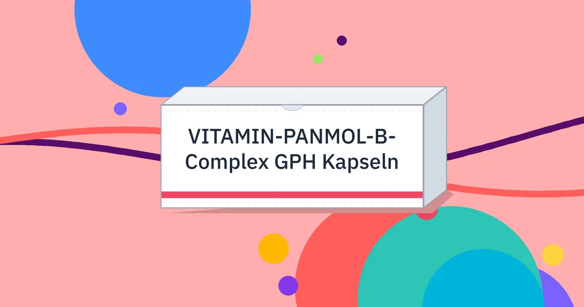 Symbolbild: Packung mit der Aufschrift VITAMIN-PANMOL-B-Complex GPH Kapseln (PZN 06923444) – Verfügbarkeit und Bezug in Apotheken in Frankfurt am Main