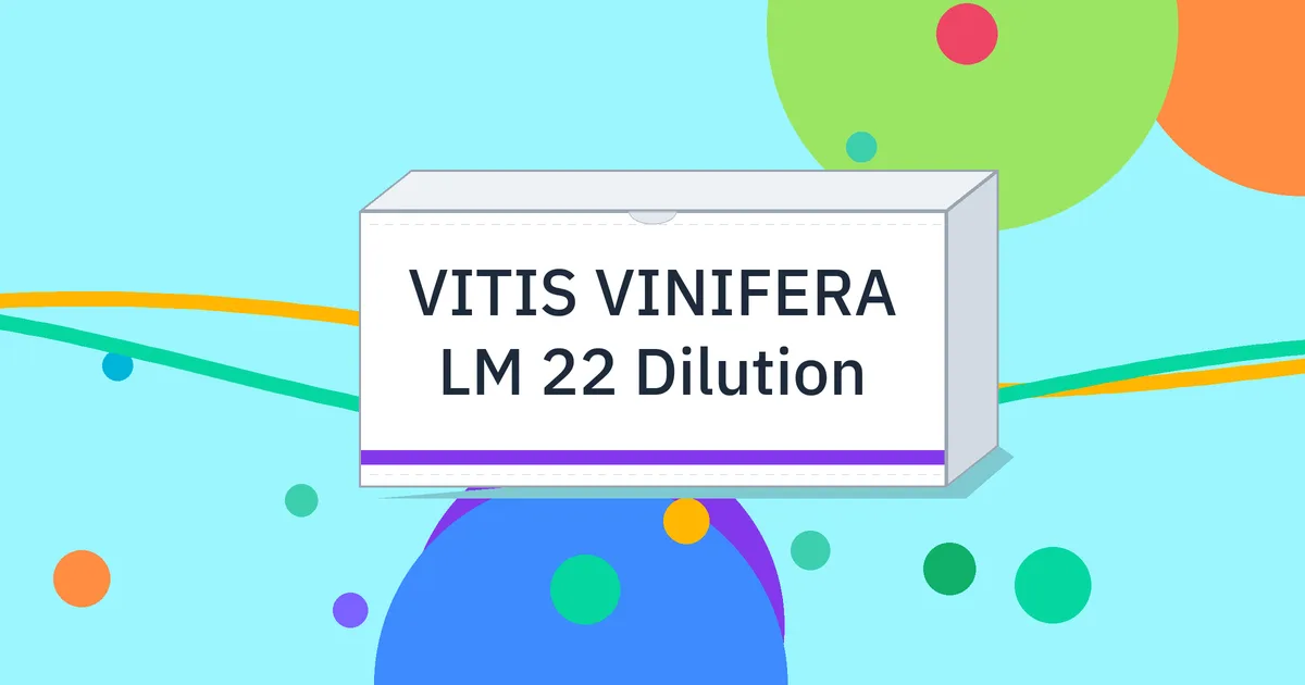 Symbolbild: Packung mit der Aufschrift VITIS VINIFERA LM 22 Dilution (PZN 13279908) – Verfügbarkeit und Bezug in Apotheken in Frankfurt am Main