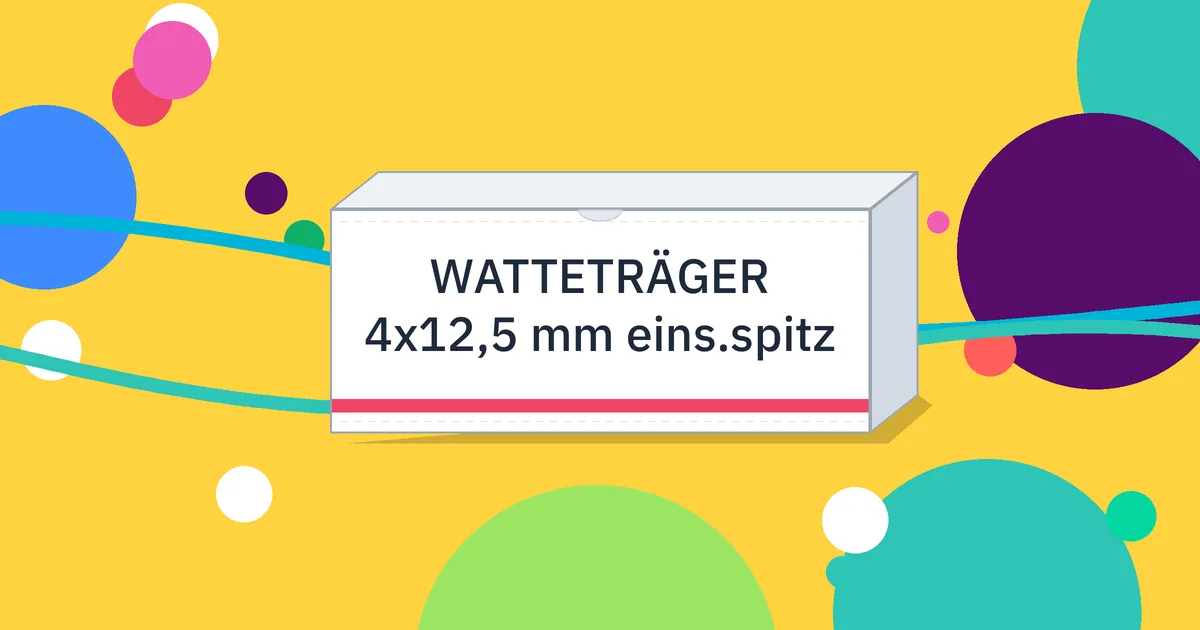 Symbolbild: Packung mit der Aufschrift WATTETRÄGER 4x12,5 mm eins.spitz (PZN 02446645) – Verfügbarkeit und Bezug in Apotheken in Frankfurt am Main