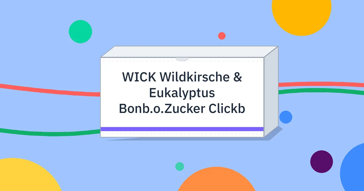 Symbolbild: Packung mit der Aufschrift WICK Wildkirsche & Eukalyptus Bonb.o.Zucker Clickb (PZN 12595369) – Verfügbarkeit und Bezug in Apotheken in Frankfurt am Main