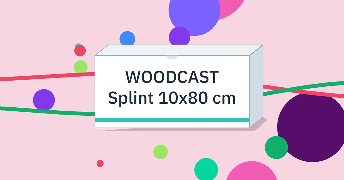 Symbolbild: Packung mit der Aufschrift WOODCAST Splint 10x80 cm (PZN 03633970) – Verfügbarkeit und Bezug in Apotheken in Frankfurt am Main