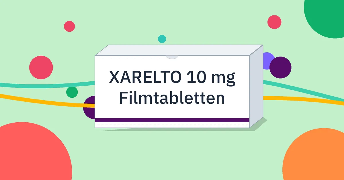Symbolbild: Packung mit der Aufschrift XARELTO 10 mg Filmtabletten (PZN 07572662) – Verfügbarkeit und Bezug in Apotheken in Frankfurt am Main